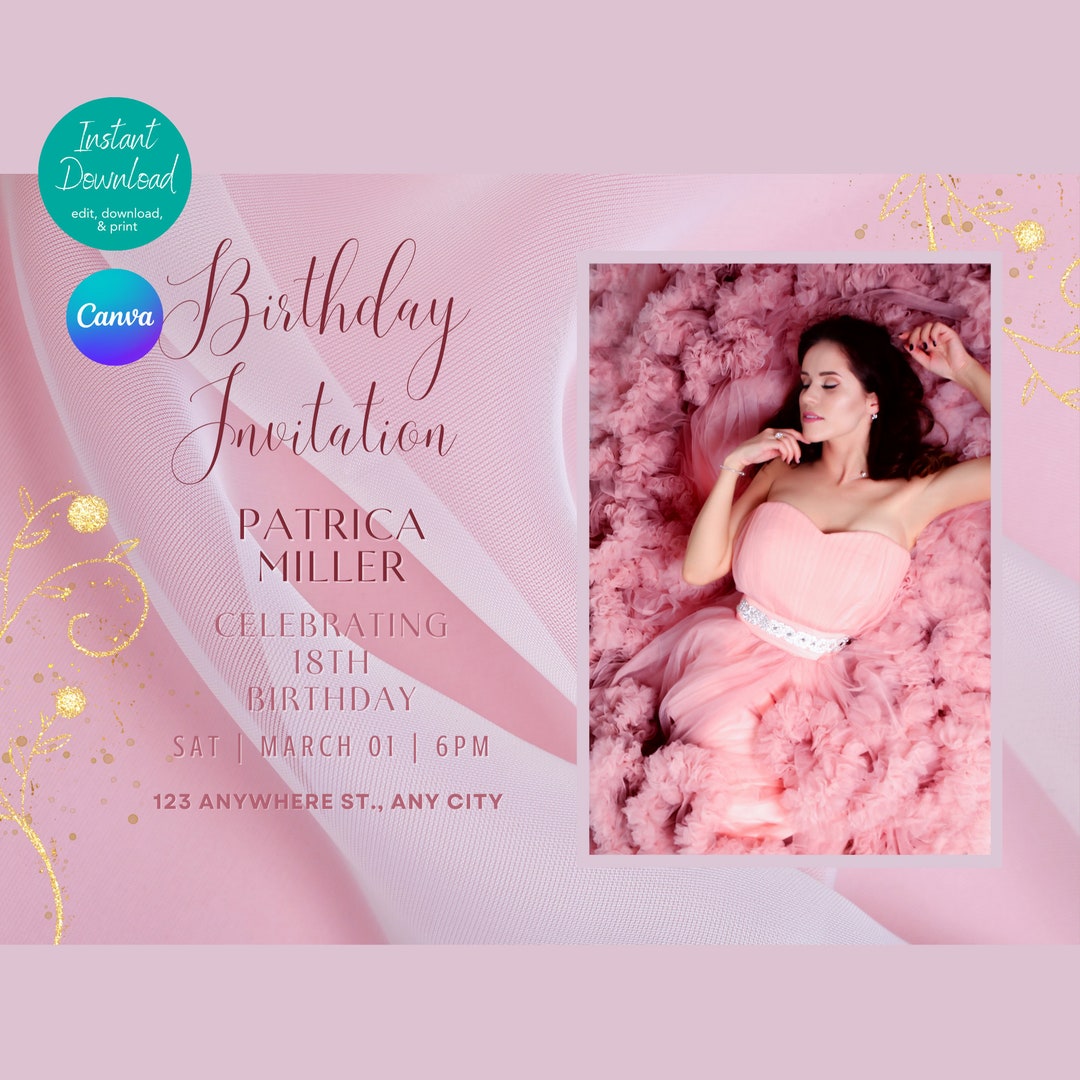 Editable Birthday Invitation Card Printable Birthday - Etsy