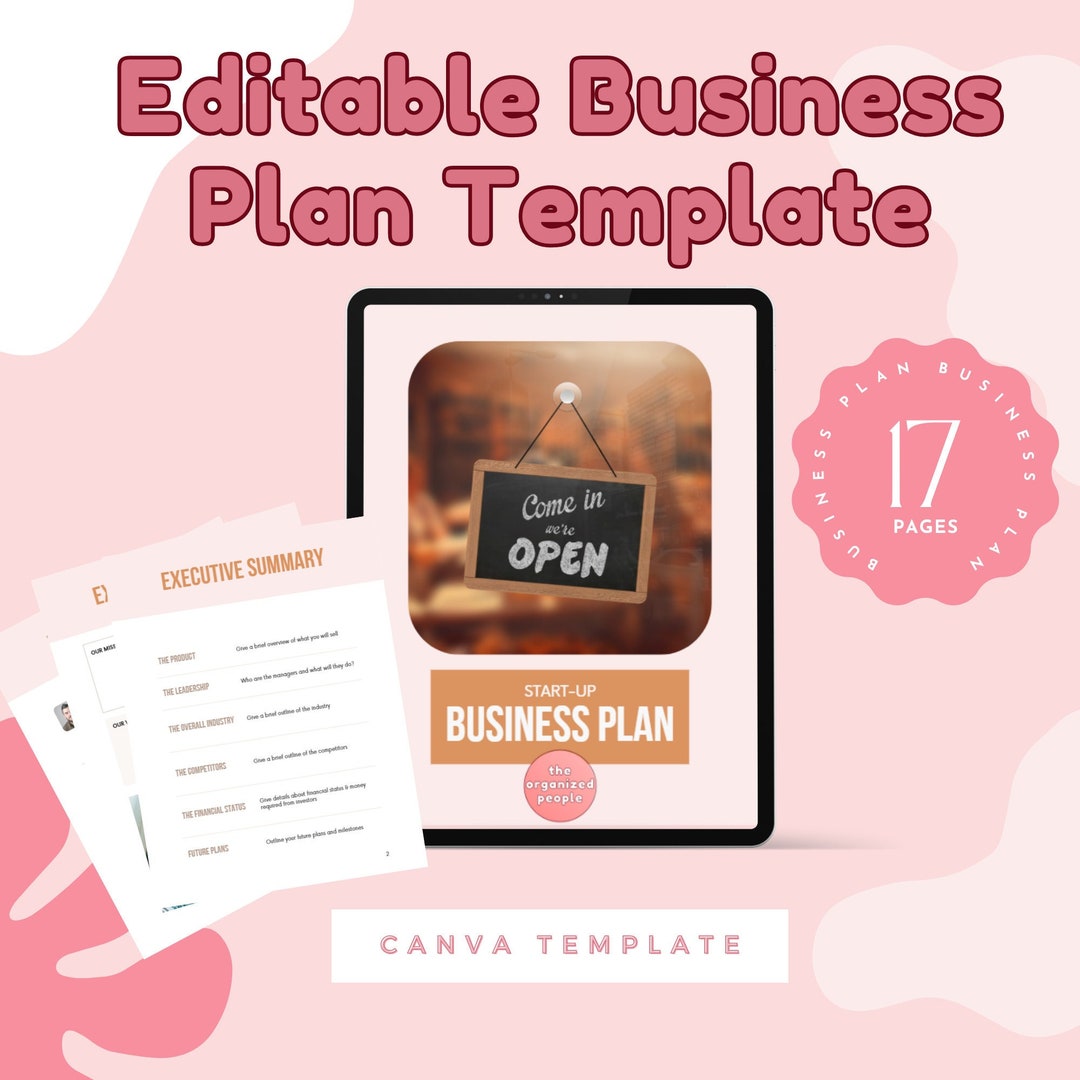 Editable Canva Business Plan Template | Financial Projections | Market ...
