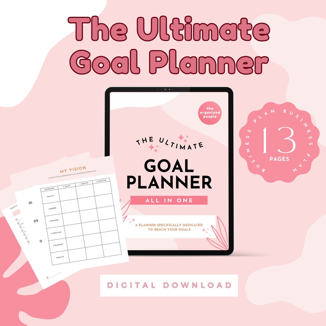 Digital Goal Planner | Goodnotes & iPad Compatible | Undated Goal ...