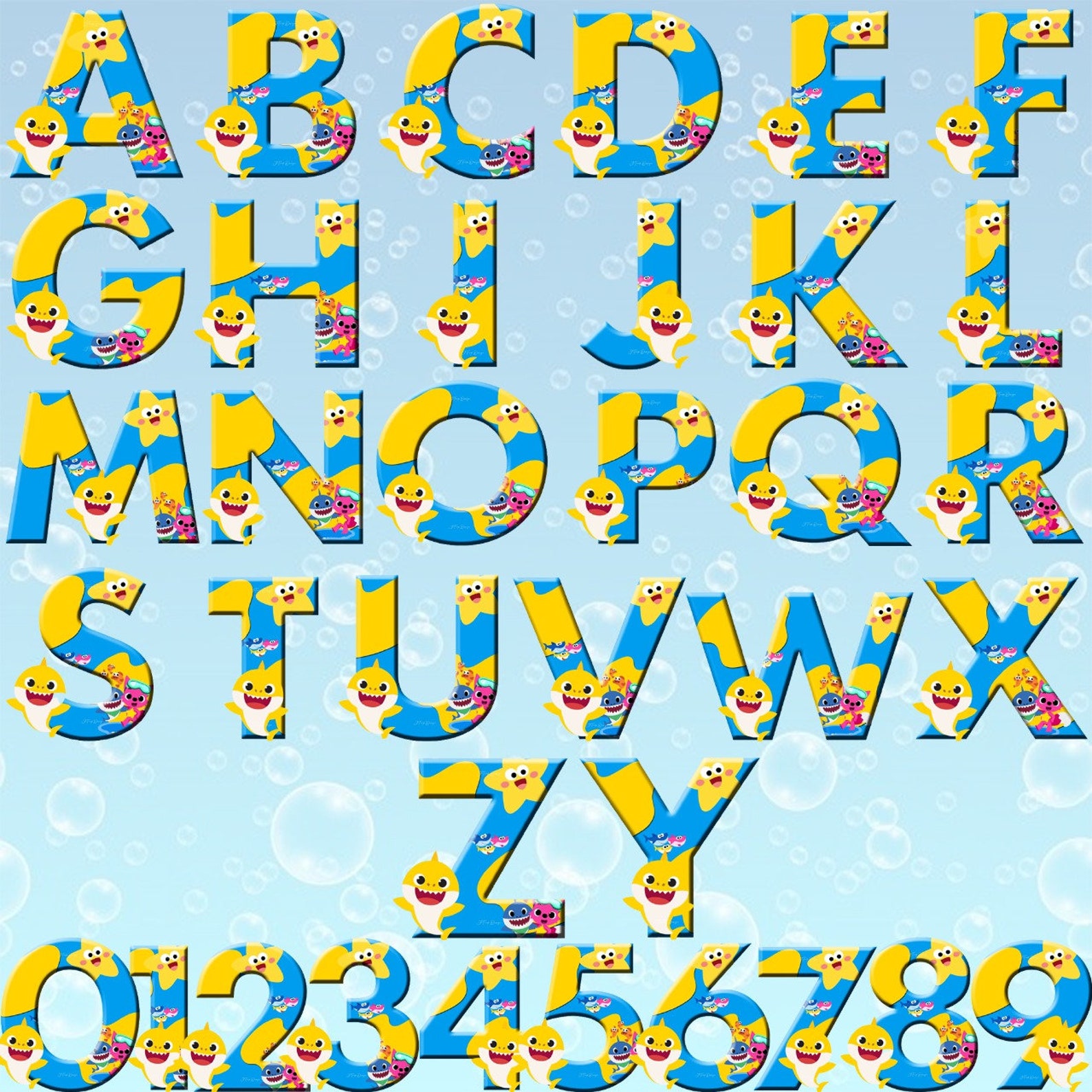 Baby Shark Png Baby Shark Clipart Font Baby Shark Birthday - Etsy