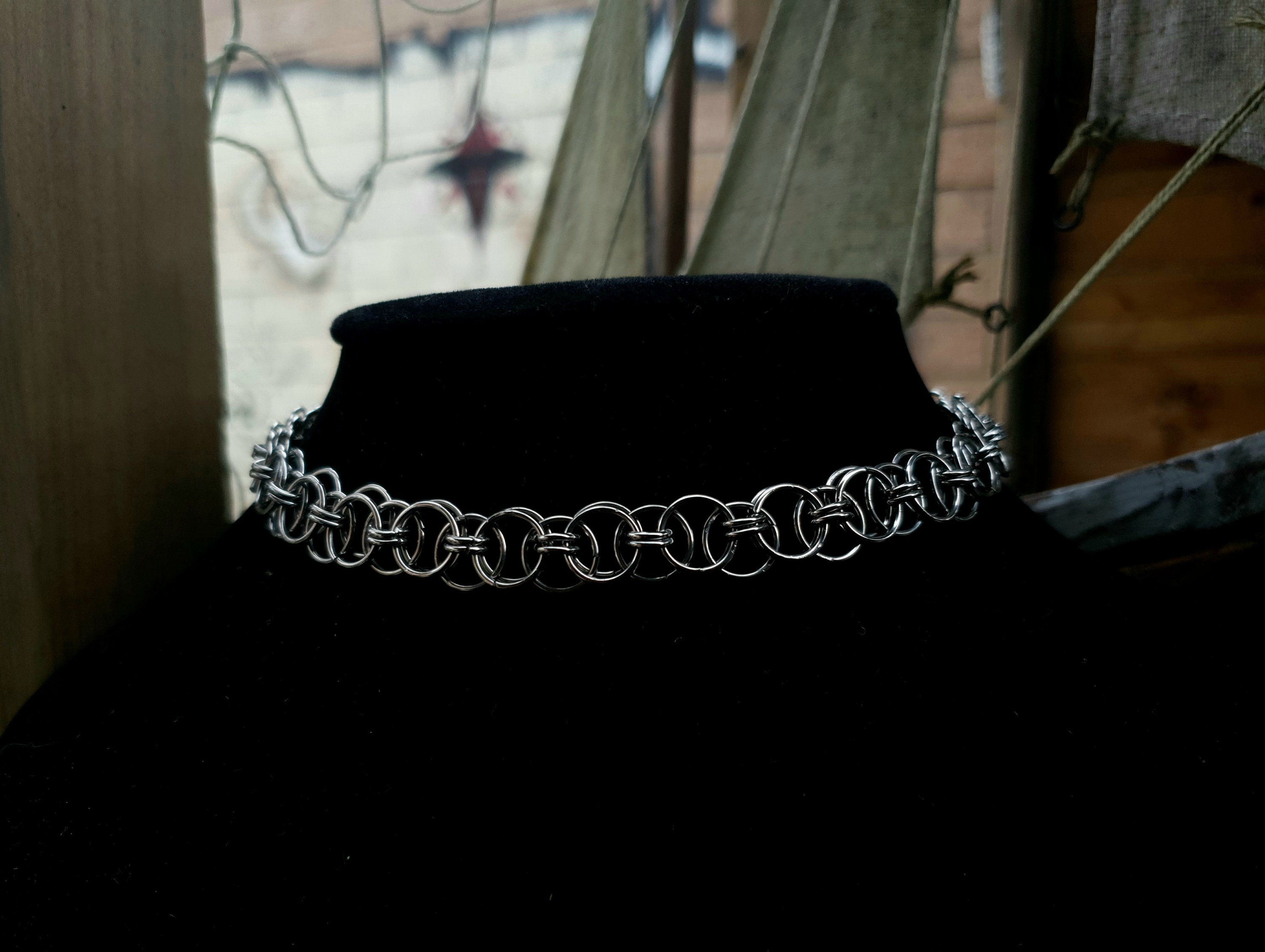 Gleipnir Stainless Steel Helm Chainmail Choker Necklace - Etsy