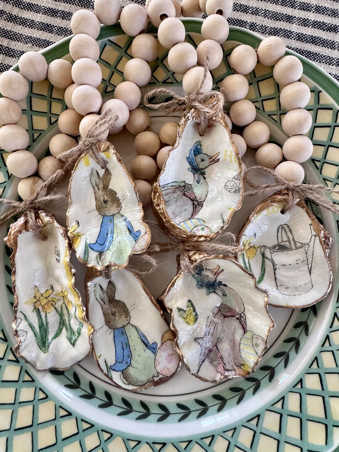Oyster Shell Napkin Rings, Peter Rabbit Easter Decor, Easter Brunch ...