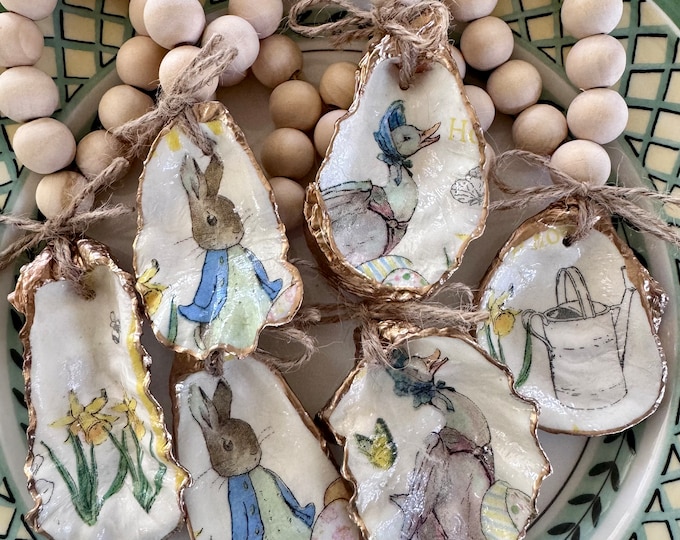 Oyster Shell Napkin Rings, Peter Rabbit Easter Decor, Easter Brunch ...