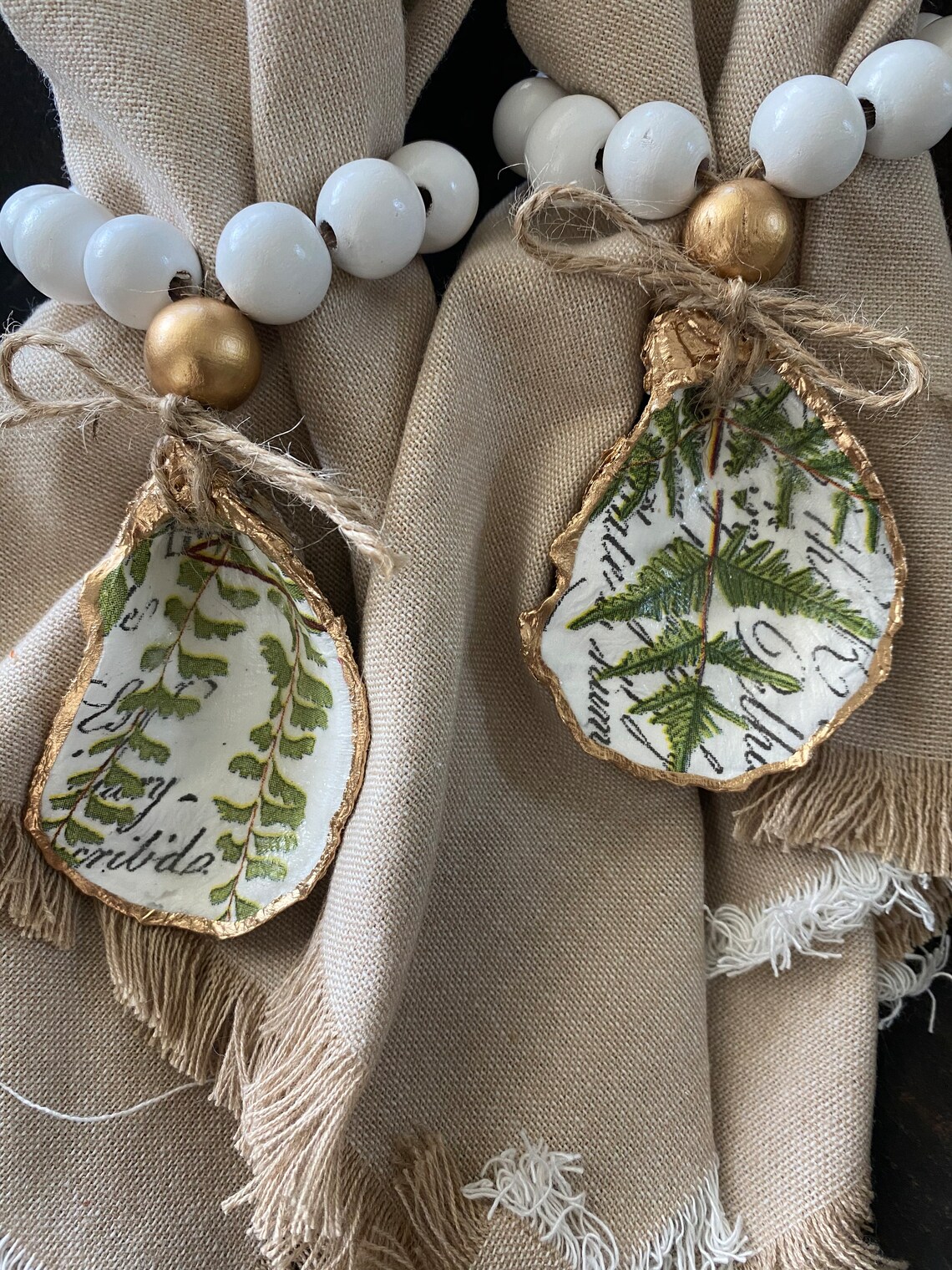 Oyster Shell Napkin Rings for Parties and Dinners Summer - Etsy