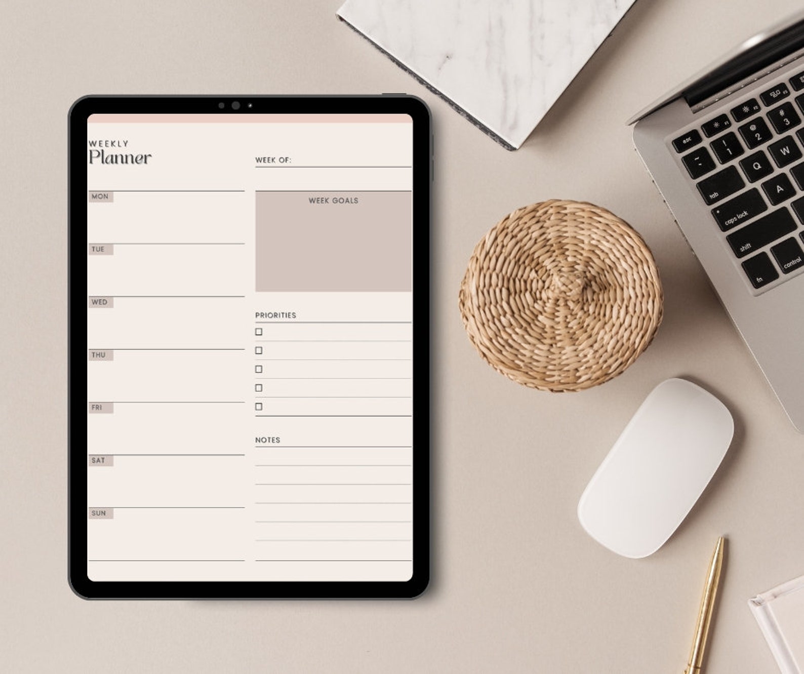 Weekly Planner, Printable, Goodnotes Planner, Todo List | Single Page ...