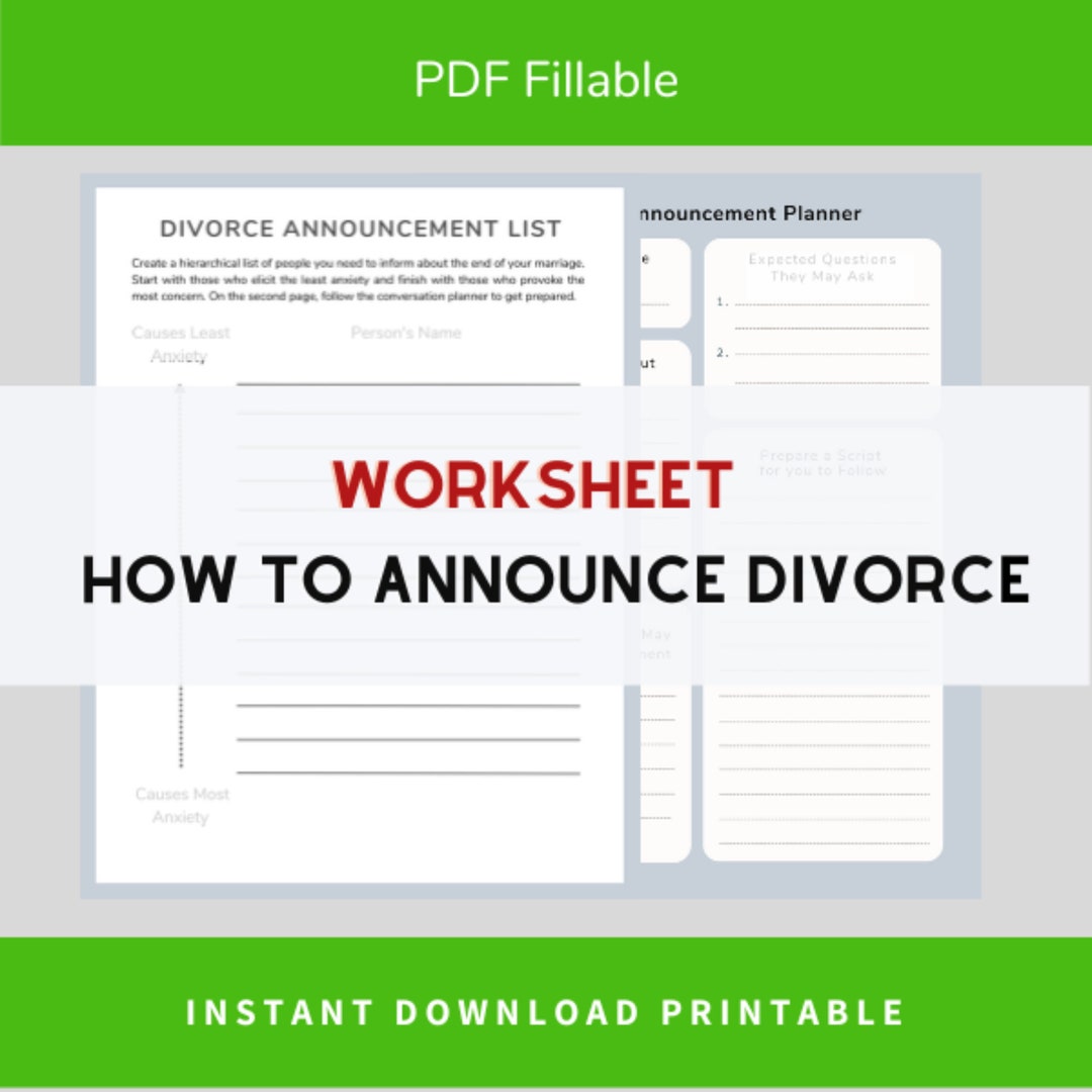 Announcing Divorce | Telling Family About Divorce, Therapy Worksheets ...