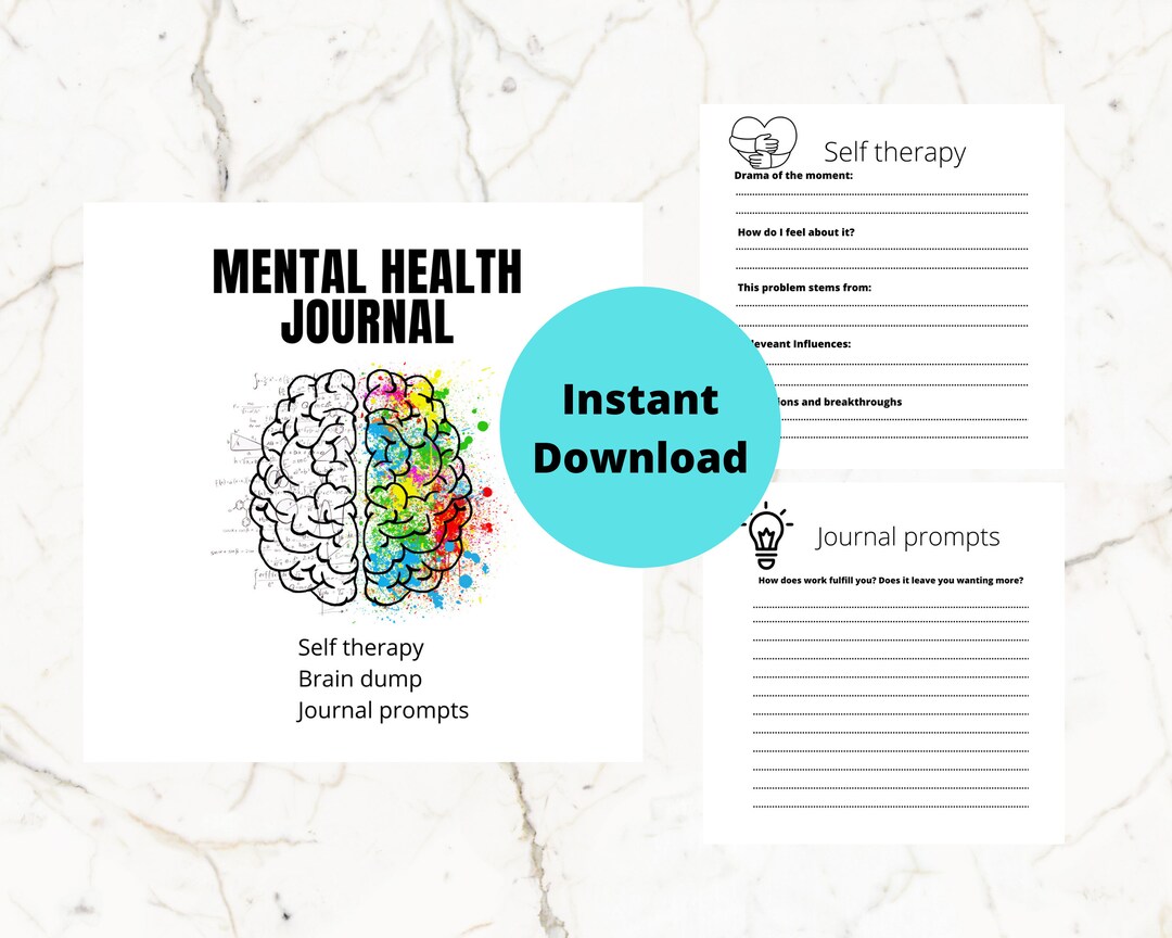 Mental Health Bundle Printable Mental Health Journal - Etsy