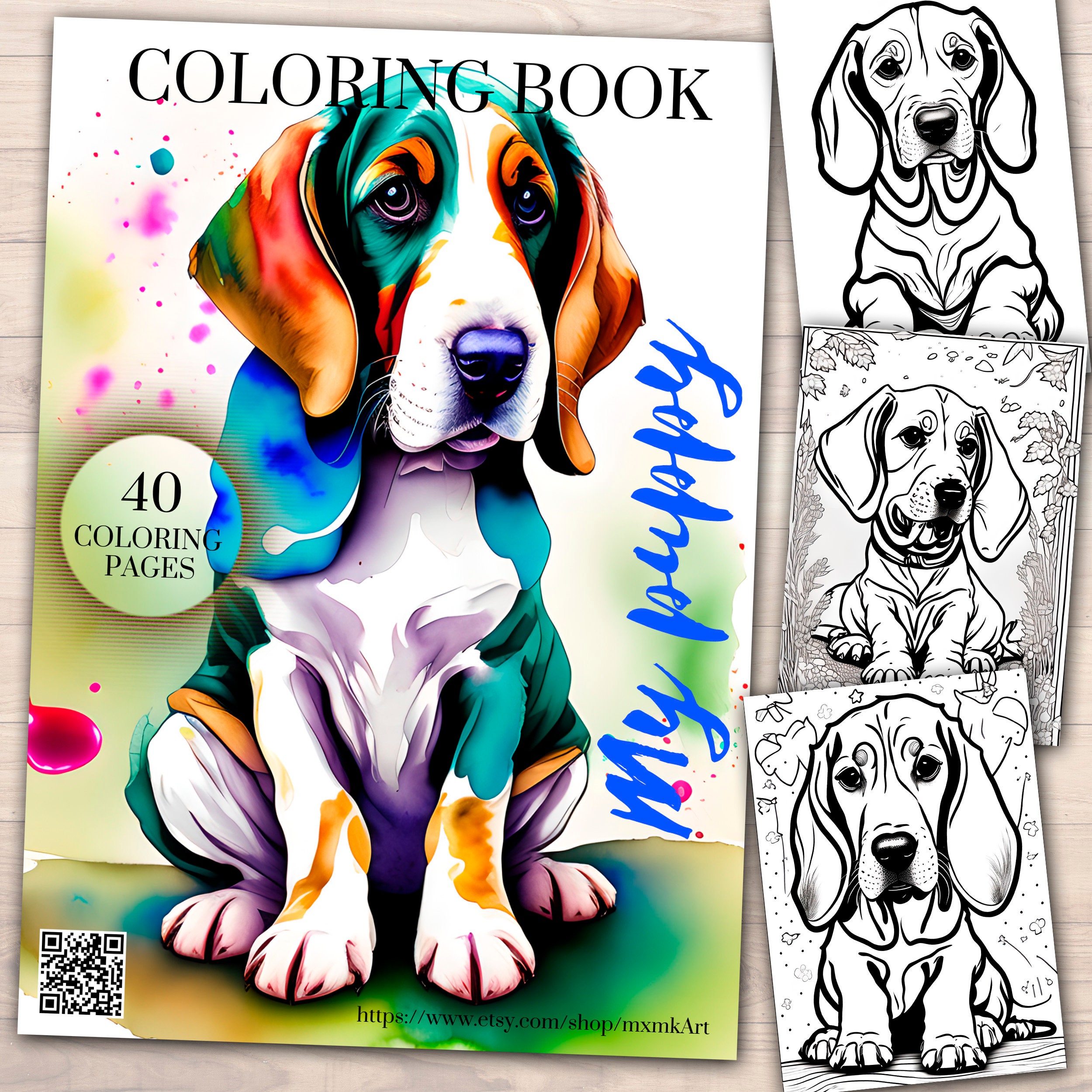 Cute 40 Puppies Coloring Pages Printable Coloring Book Funny Dogs ...