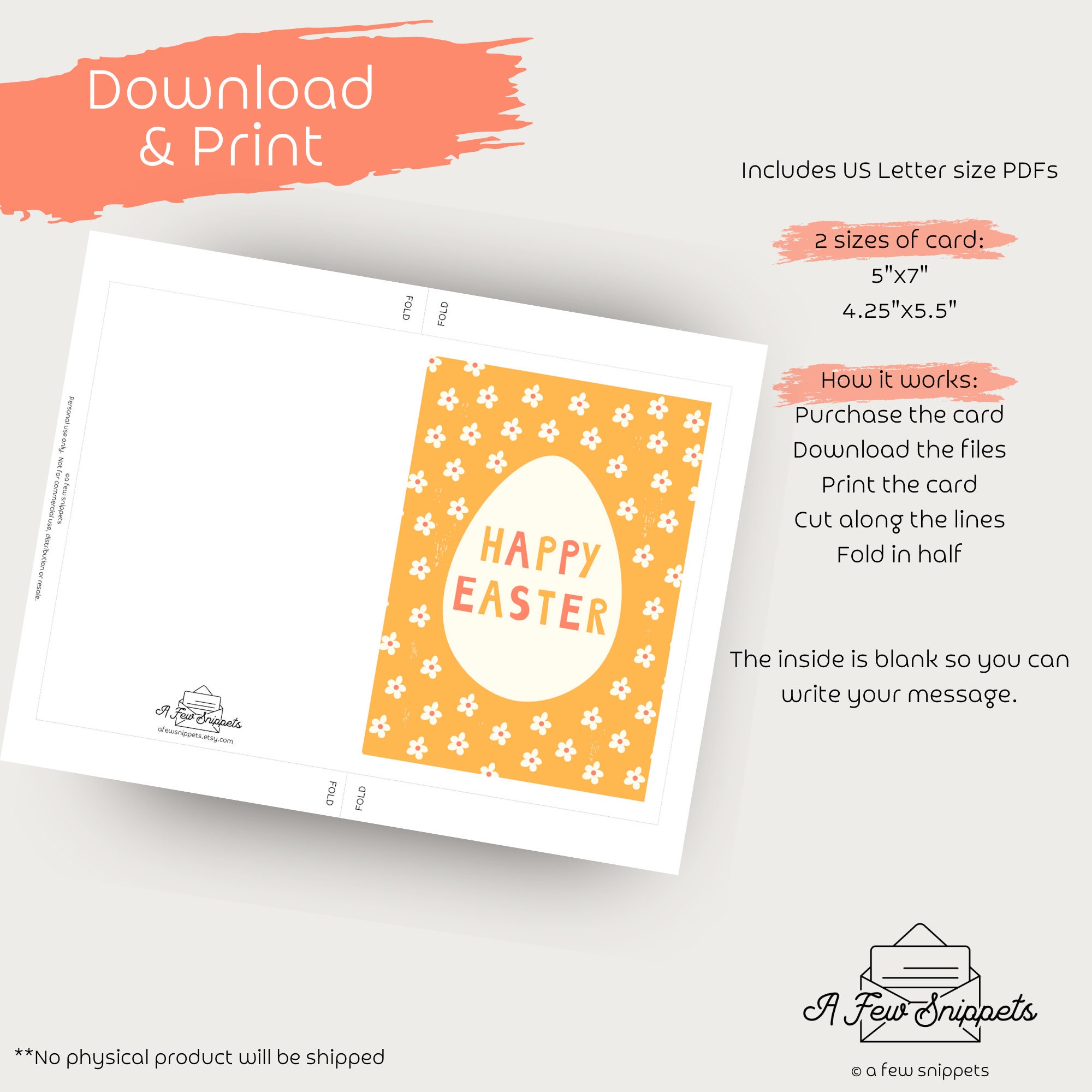Happy Easter Printable Card Easter Egg Retro Easter Card Print at Home ...