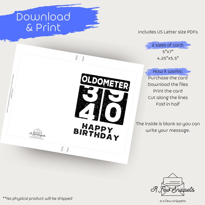 Happy Birthday Oldmeter Birthday Printable Card Birthday Card Card ...