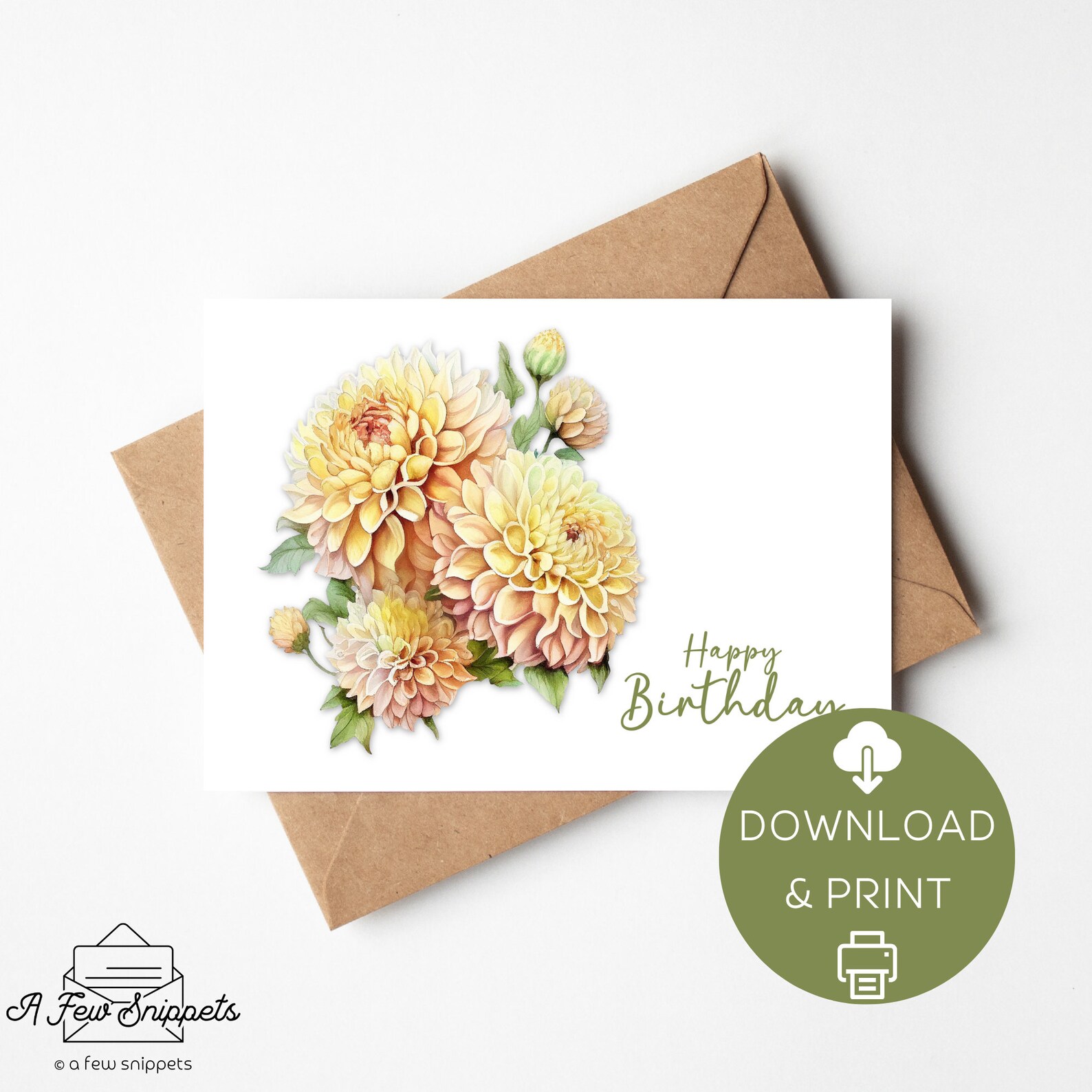 Happy Birthday Printable Card Birthday Card Card Template - Etsy