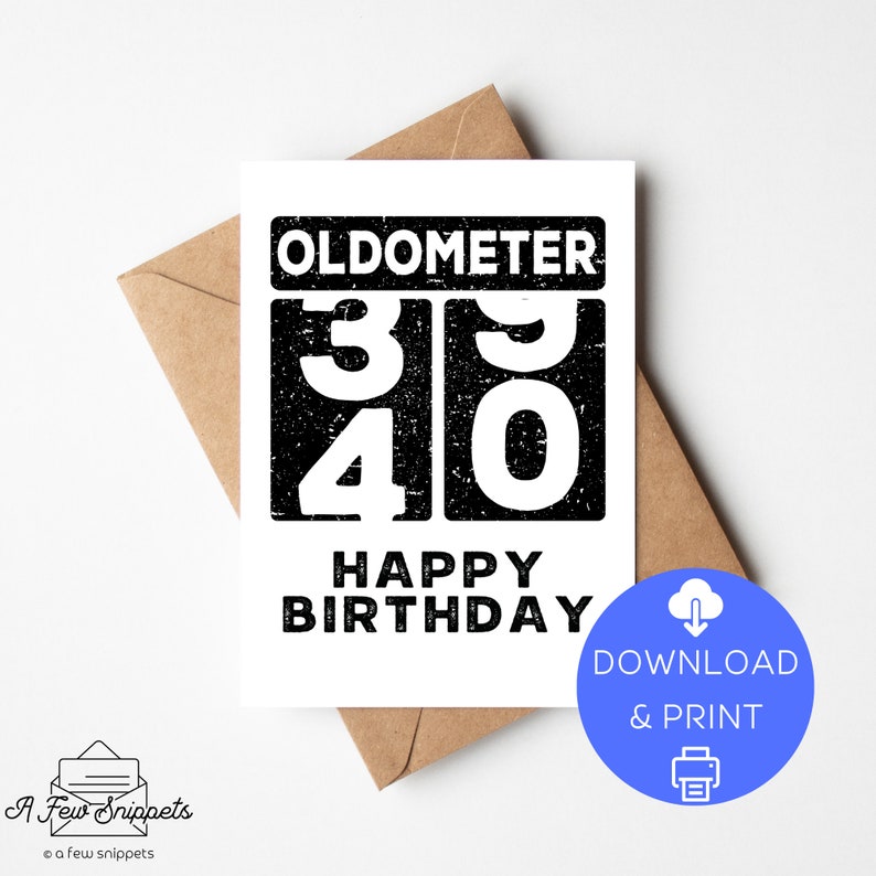 Happy Birthday Oldmeter Birthday Printable Card Birthday Card Card ...