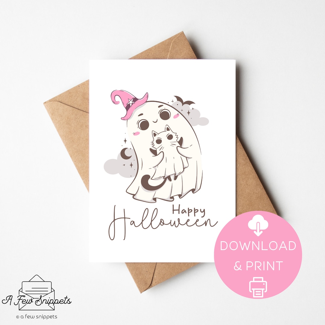 Happy Halloween Printable Card | Halloween | Print at Home | Card ...