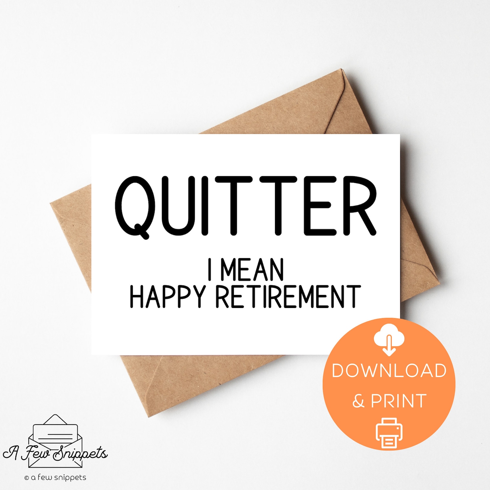 Quitter I Mean Happy Retirement Printable Card | Retirement Card | Card ...