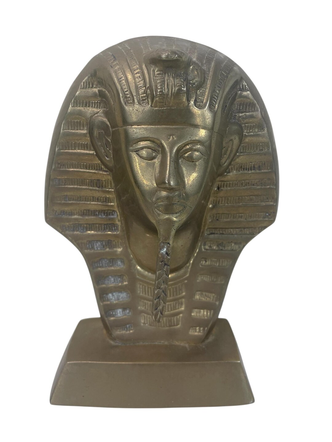 Vintage Brass Egyptian King Tut Bust Bookend 7.5” X 5” - Etsy