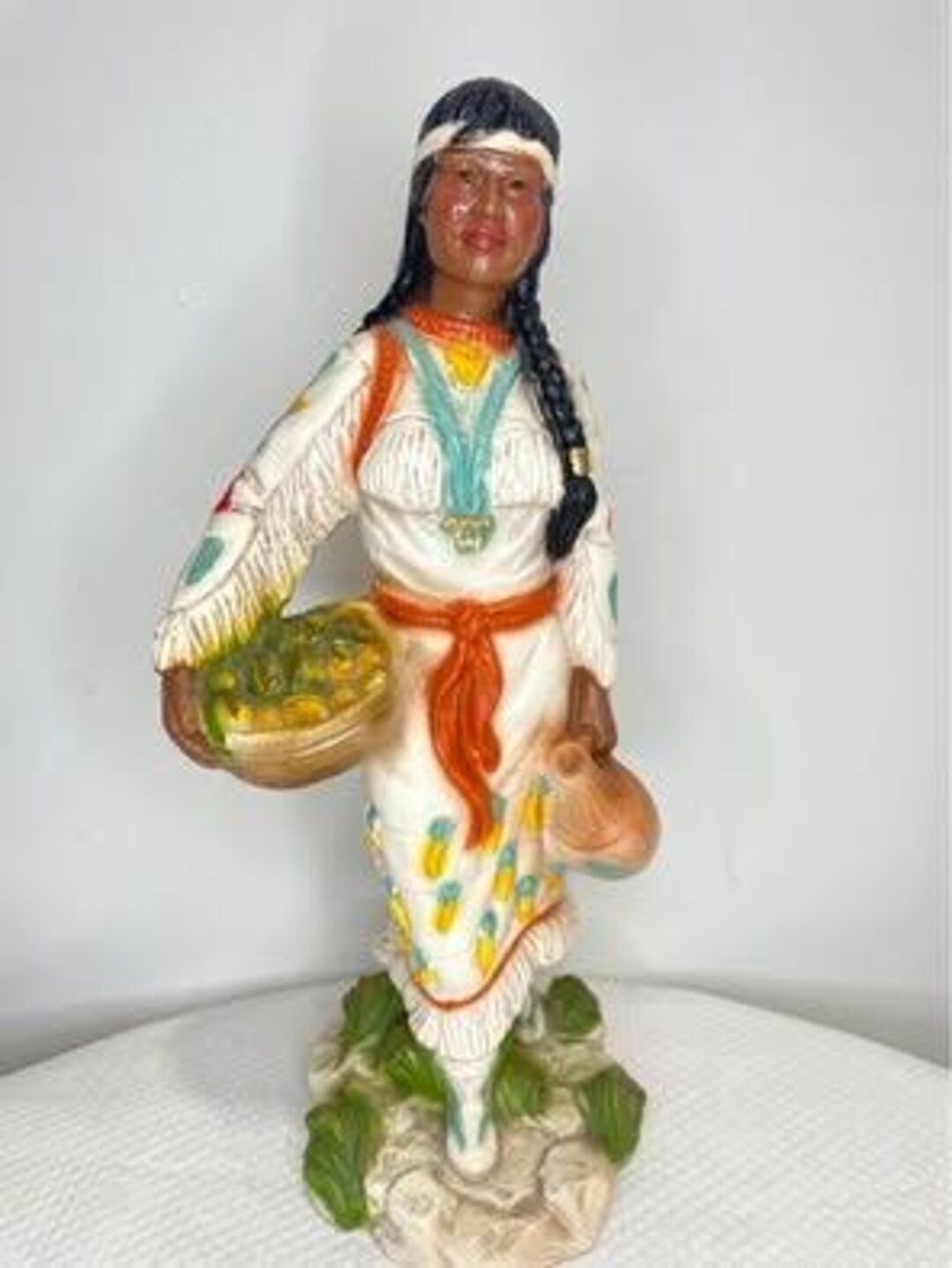 Vintage Universal Statuary Native American Woman With Child Statue 13. ...