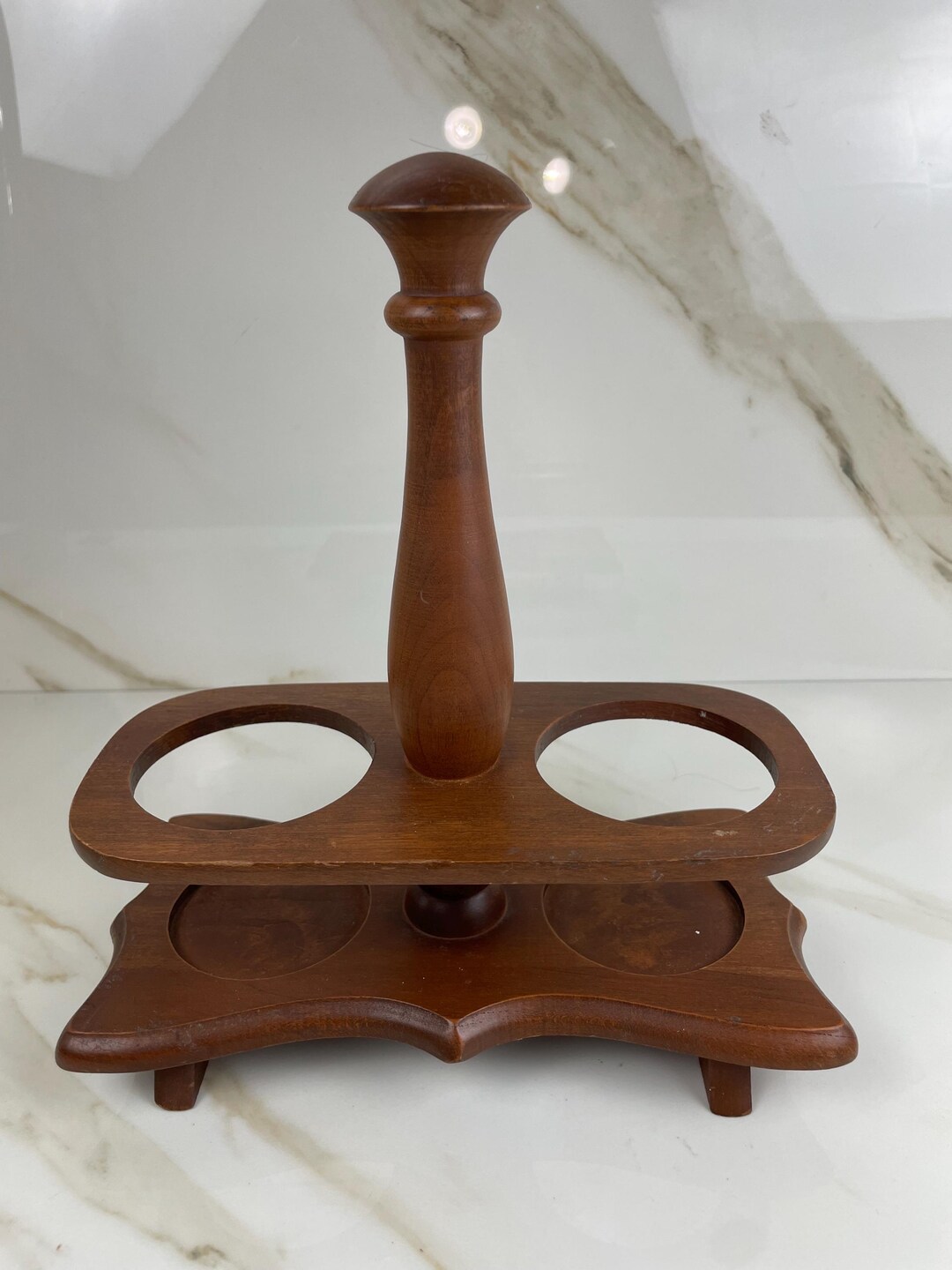 Vintage Wood Condiment Cruet Jam Caddy 10.5” X 9” - Etsy