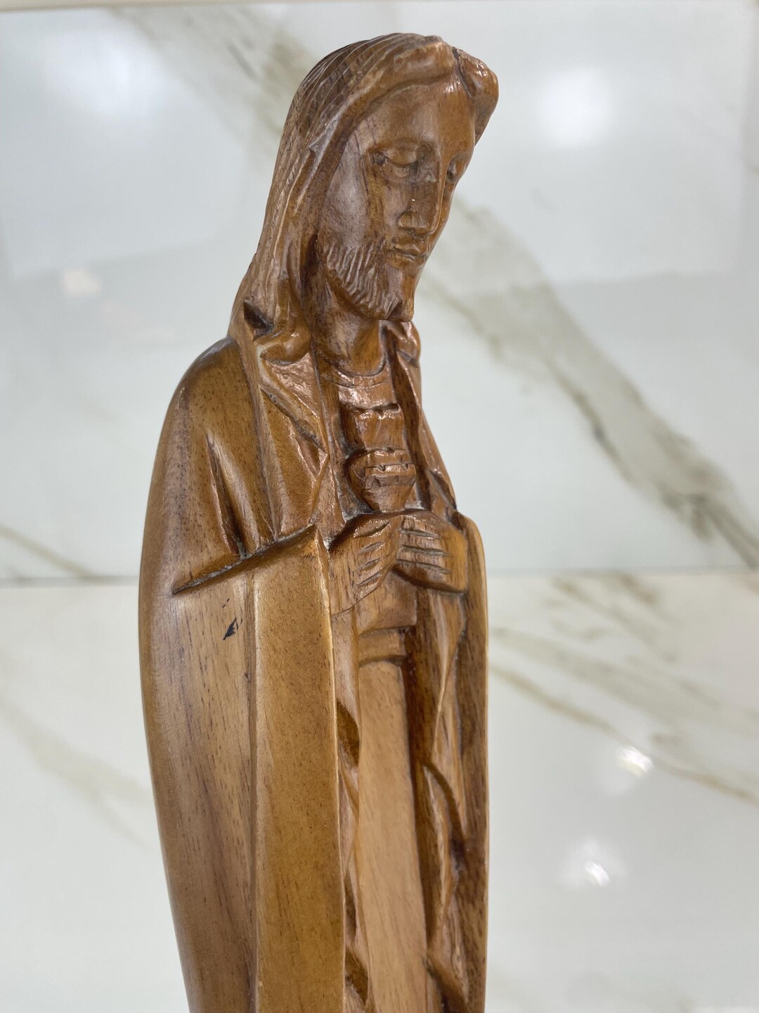 Vintage Carved Wood Jesus Religious Statue 14.75” - Etsy