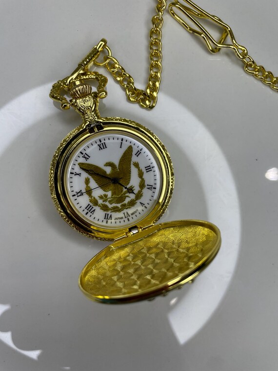 Vintage Japan Movement American Eagle Pocket Watch 17… - Gem