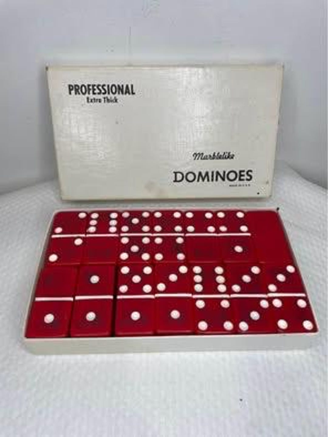 Vintage Puremco Fire Red Marble Like Professional Extra Thick Dominoes Set - Etsy