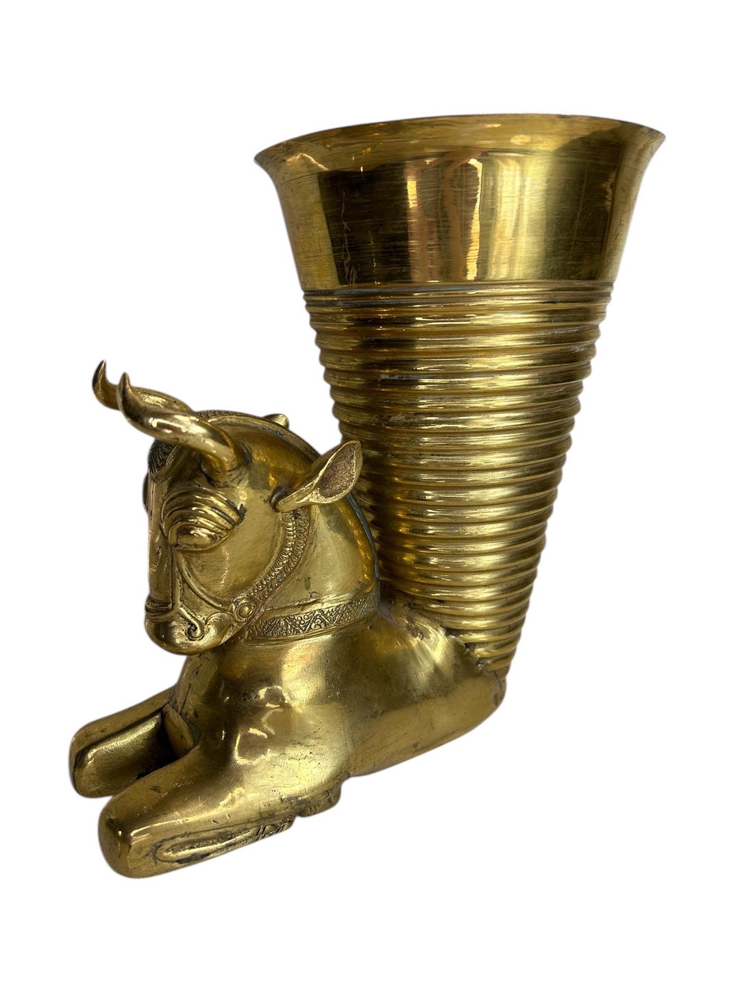 Vintage Brass Sacred Bull Hindu Indian Vase 8” X 7.75” - Etsy