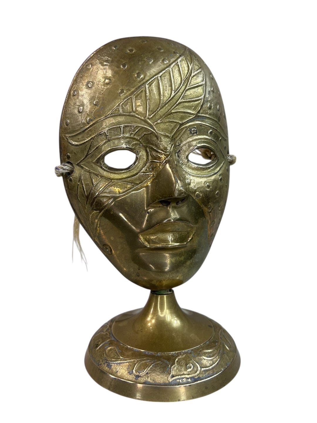 Vintage Brass Theater Masquerade Mask on Stand 7” X 4” - Etsy