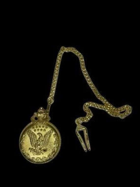 Vintage Japan Movement American Eagle Pocket Watch 17… - Gem