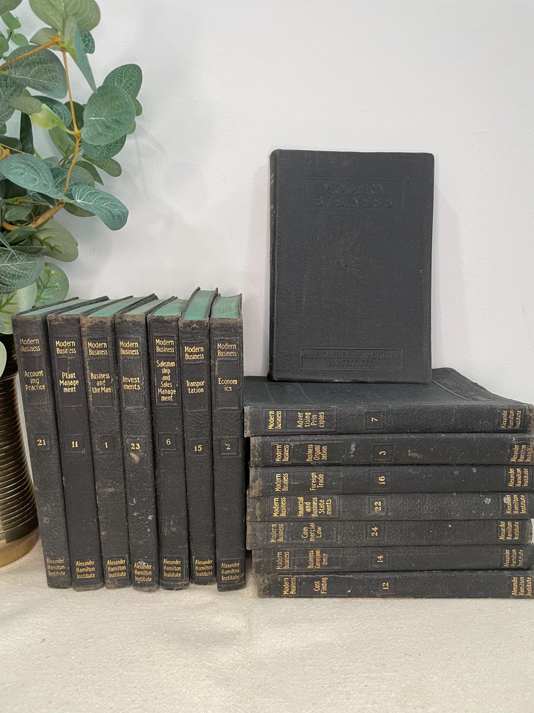 Vintage 1927 Set of 15 Alexander Hamilton Modern Business Books 7.5” X ...