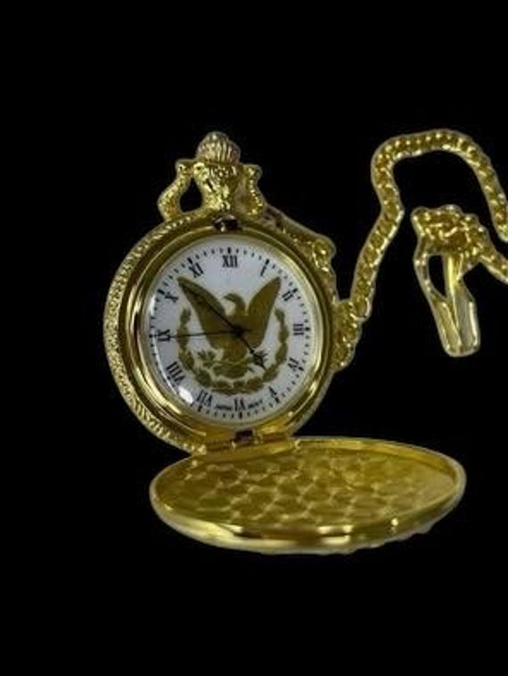 Vintage Japan Movement American Eagle Pocket Watch 17… - Gem