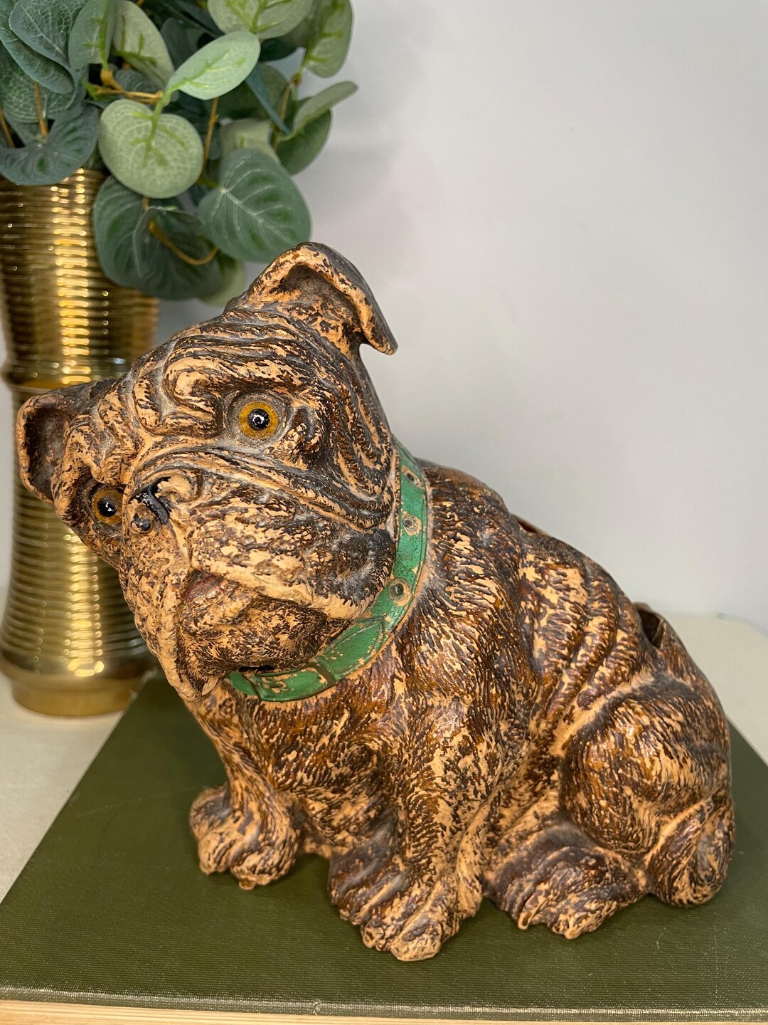 Vintage Syroco Wood Bull Dog Stationary Holder 8” X 6.75” - Etsy