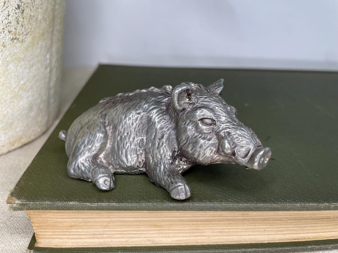 Vintage Wild Boar Metal Figurine 3” X 1.75” - Etsy