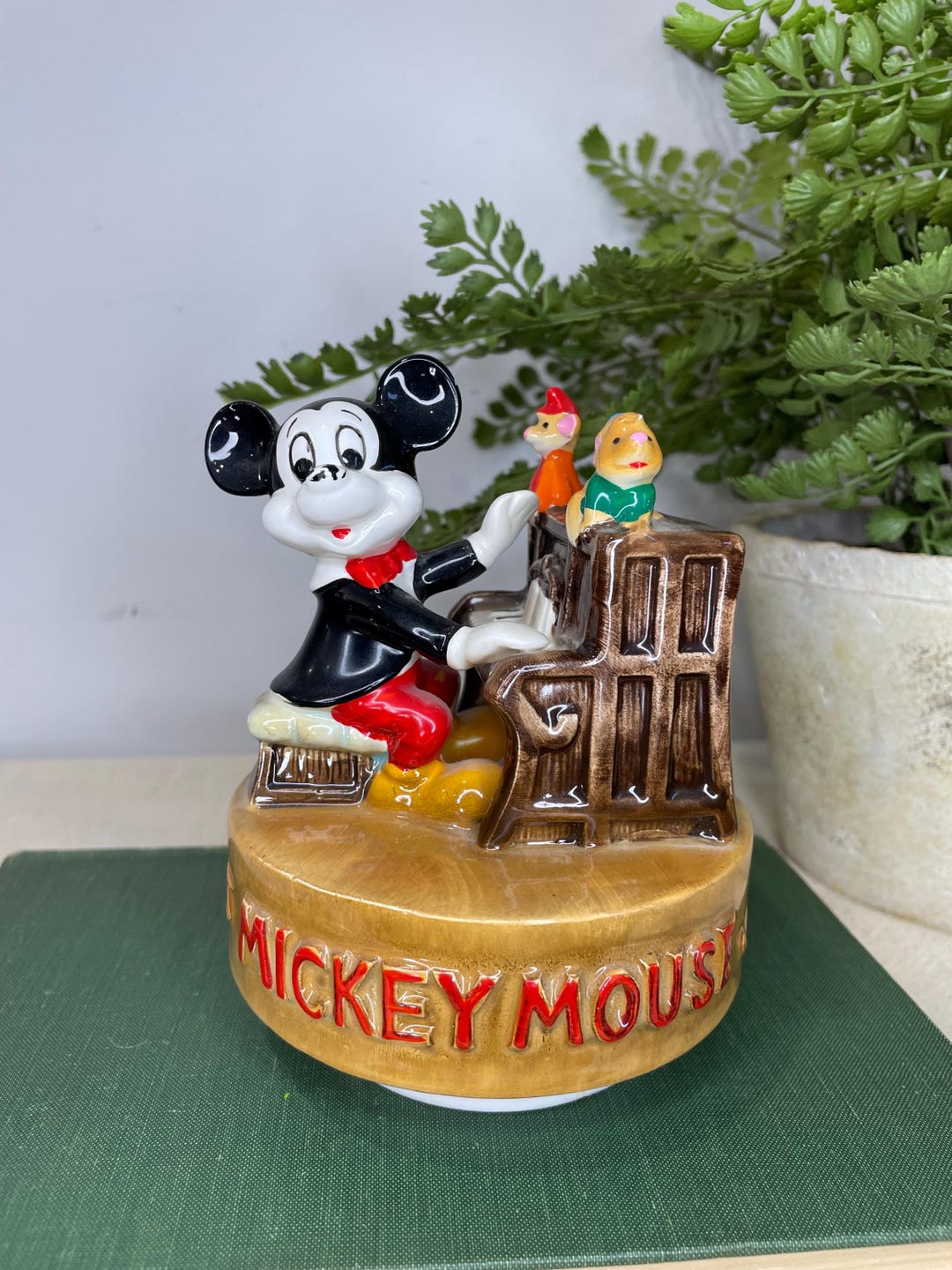 Vintage Walt Disney Mickey Mouse Playing Piano Music Box Japan 5.5” - Etsy