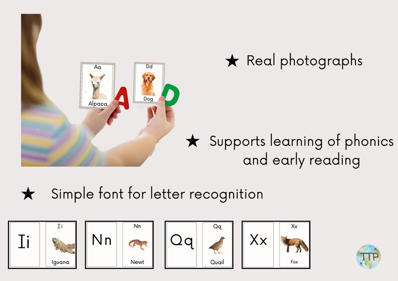 Alphabet Animal Flashcards Teacher-made Phonics Cards for Early Reading ...