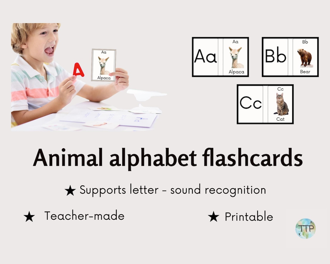 Alphabet Animal Flashcards Teacher-made Phonics Cards for Early Reading ...