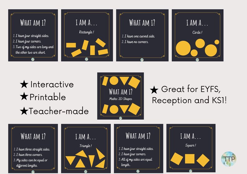 2D Shapes Flashcards Teacher-made 'what Shape Am I' Game Ages 3 Early ...