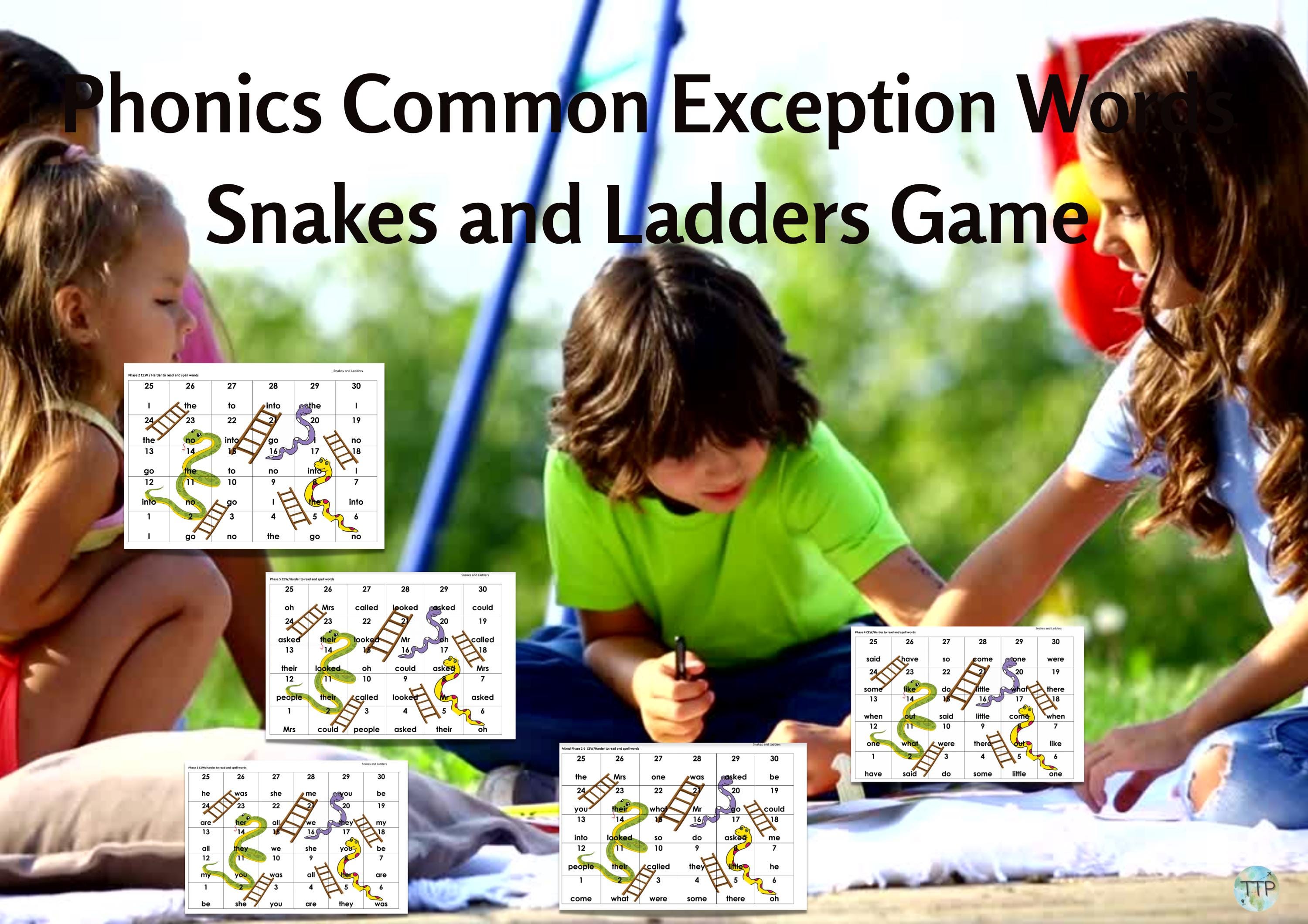 Phonics Common Exception Words Snakes and Ladders Game Teacher-made ...