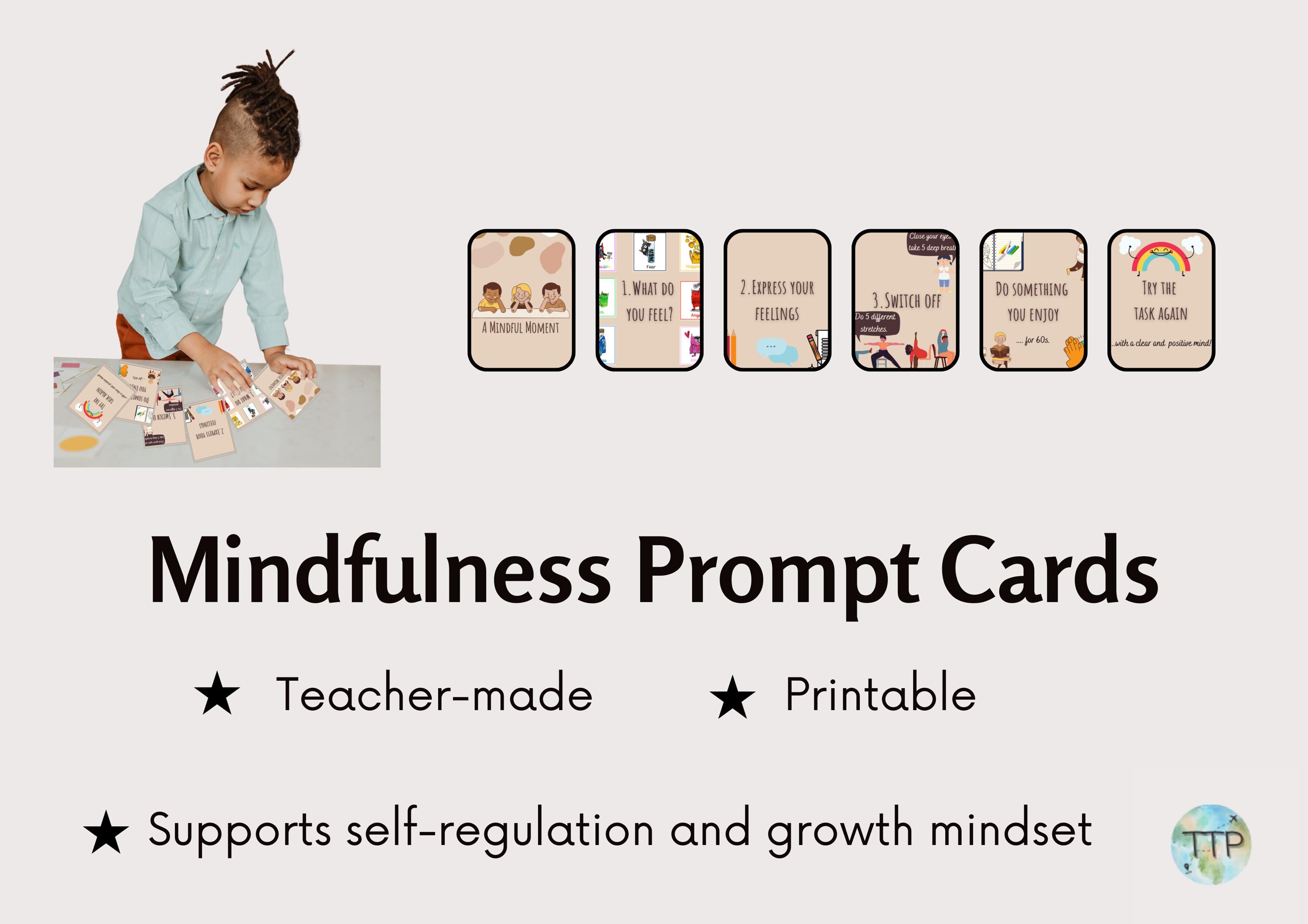 Mindfulness Flashcards for Kids Teacher-made Self-regulation & Growth ...