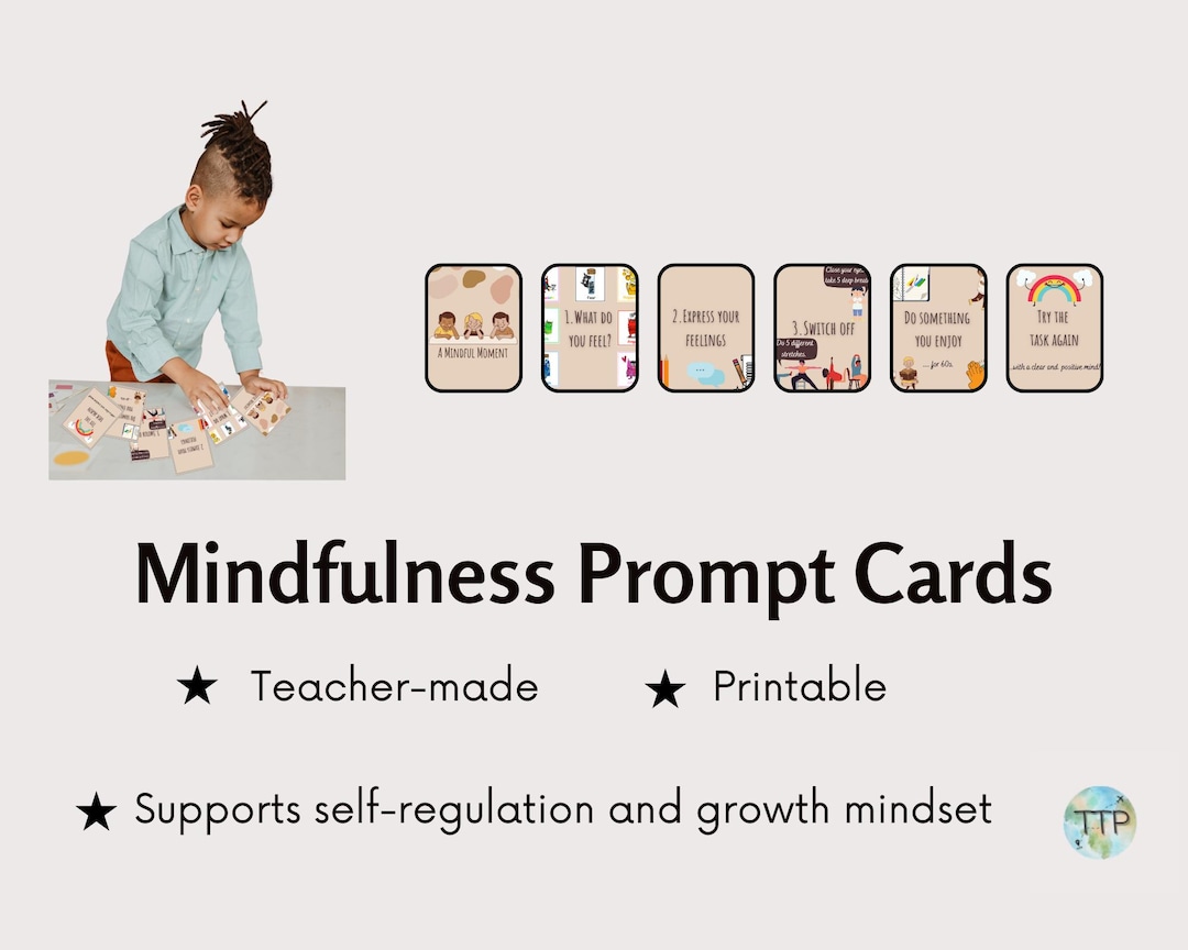 Mindfulness Flashcards for Kids Teacher-made Self-regulation & Growth ...