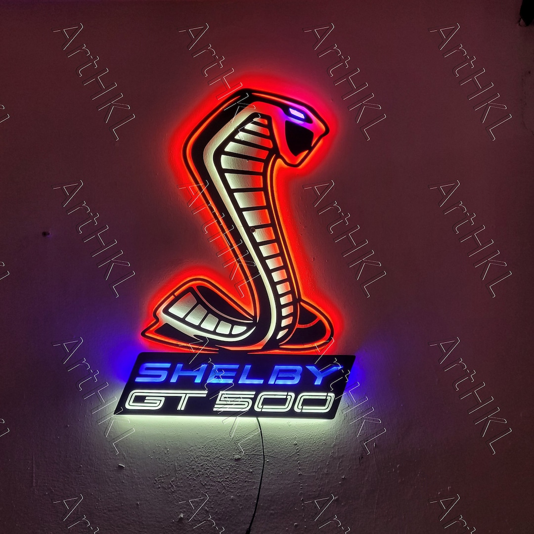 Ford, Mustang, Shelby, Led Light Metal Wall Art, Unique Gift for Car ...