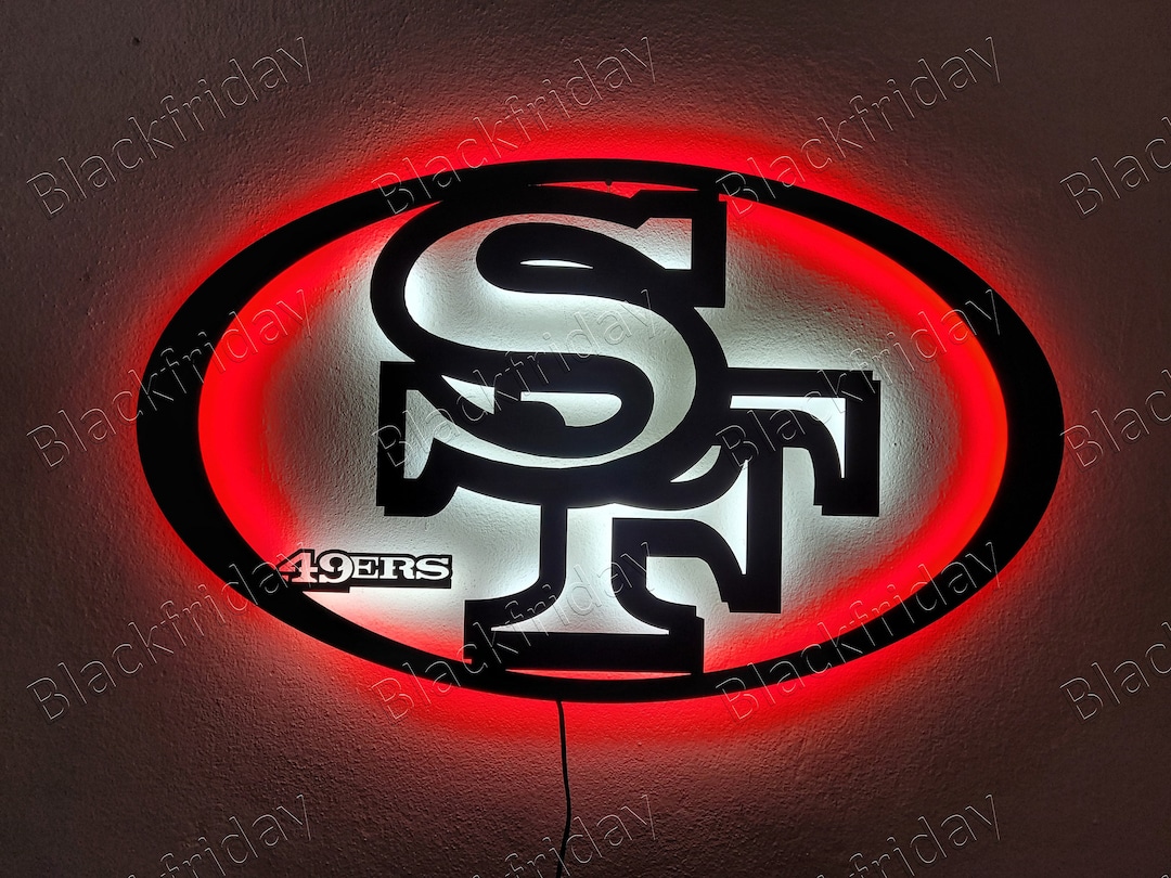 San Francisco 49ers Metal Logo, LED Metal Wall Art, Wall Decor, San ...