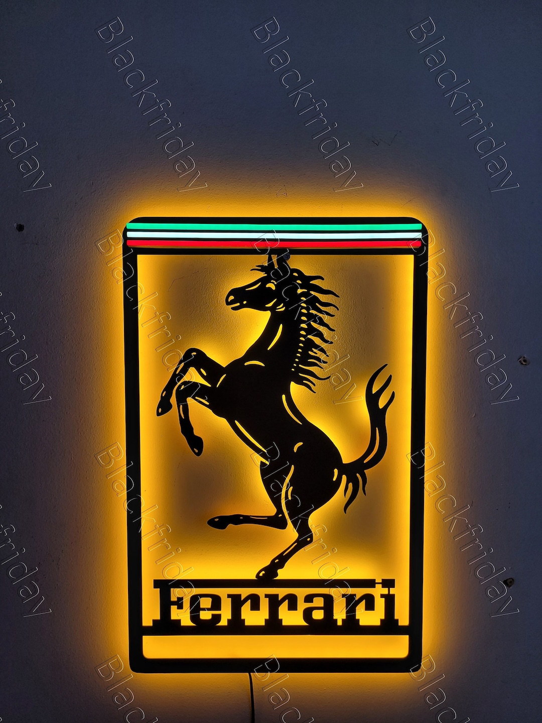 Sport Car Sign LED Horse Metal Sign for Garage & Man Cave Decor ...