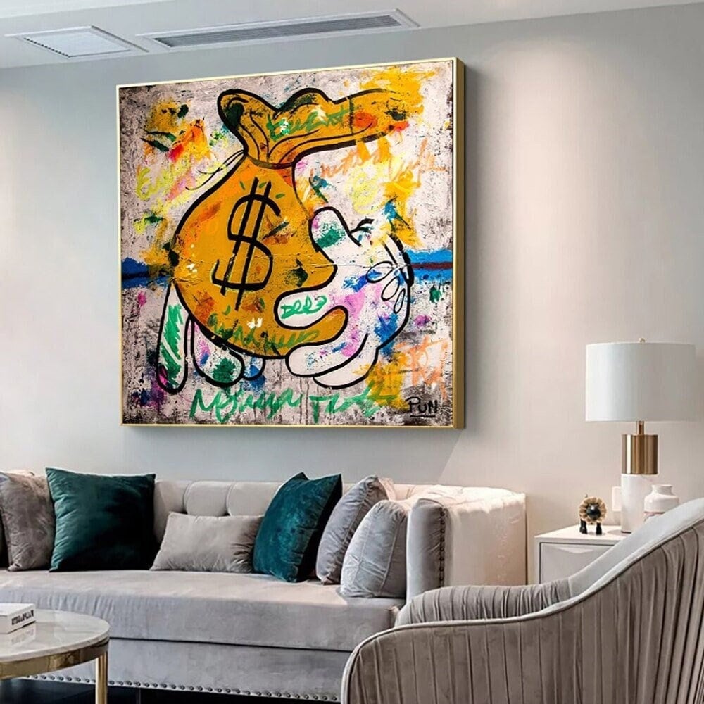 Money Bag Graffiti Art Canvas Dollar Graffiti Street Wall Art - Etsy