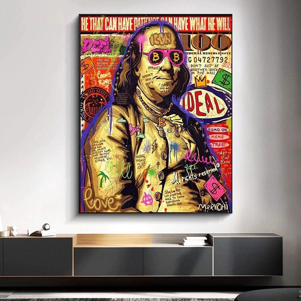 Graffiti Pop Art Portrait Canvas Painting Famous Statue of Julius Cesar ...