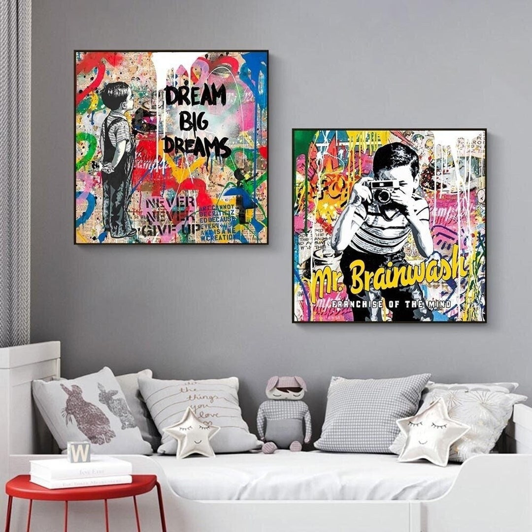 Banksy Dream Big Dreams Graffiti Pop Art Print Canvas - Etsy