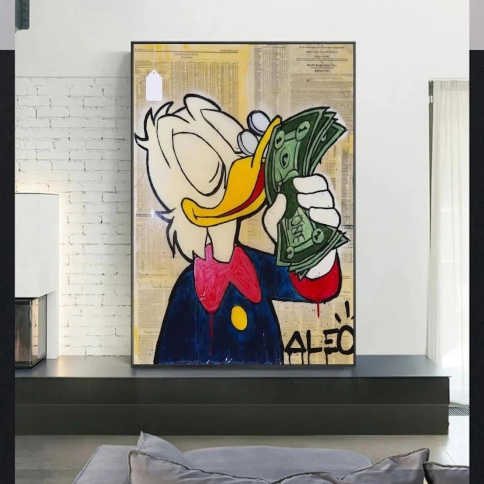 Monopoly Money Graffiti Art Canvas Print Wall Art for Living Room Home ...