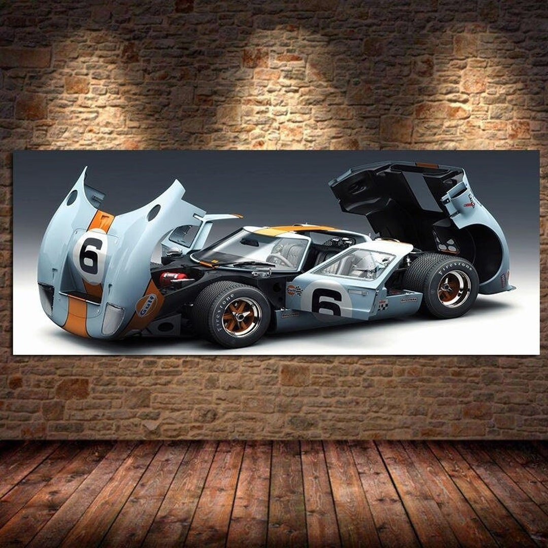 Classic Muscle Car Poster Ford GT Print Canvas - Etsy