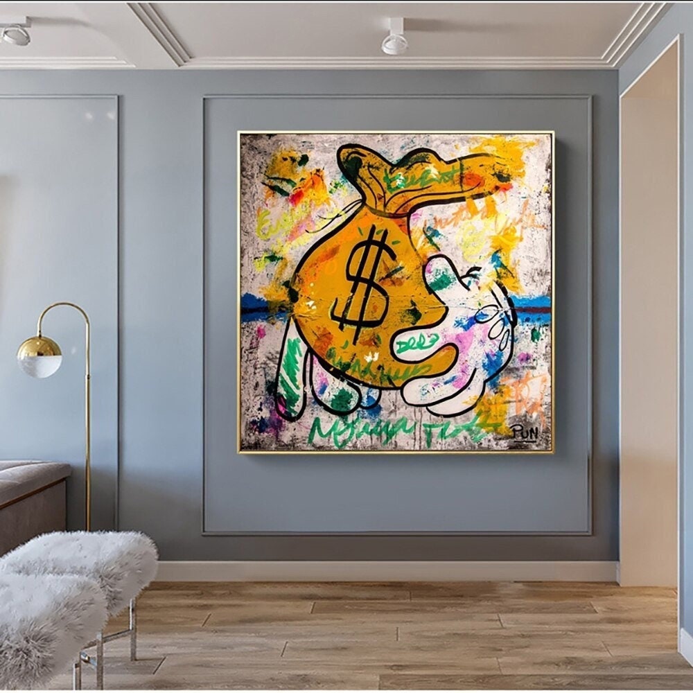 Money Bag Graffiti Art Canvas Dollar Graffiti Street Wall Art - Etsy