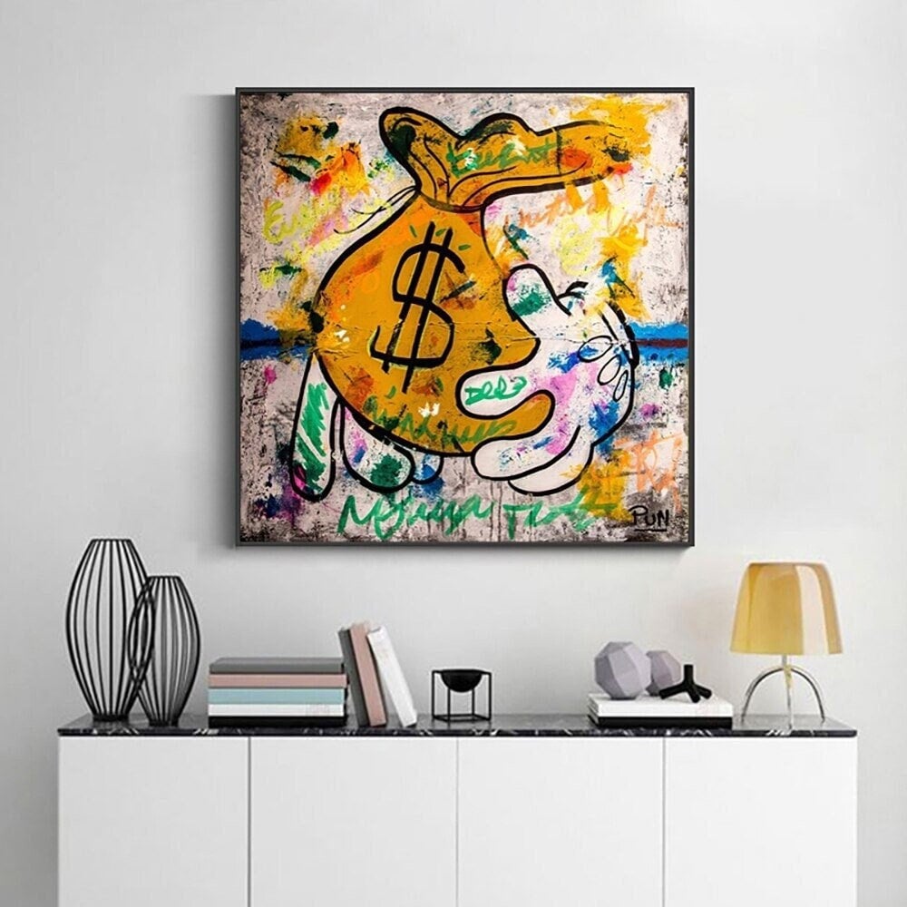 Money Bag Graffiti Art Canvas Dollar Graffiti Street Wall Art - Etsy