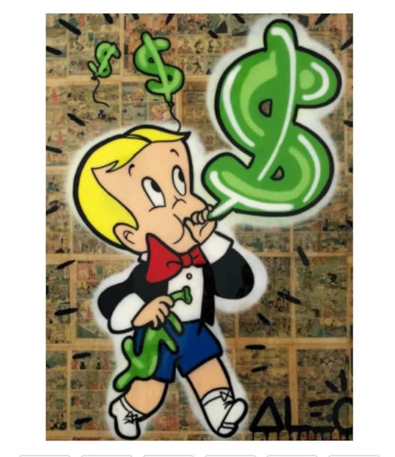 Monopoly Money Graffiti Art Canvas Print Wall Art for Living Room Home ...