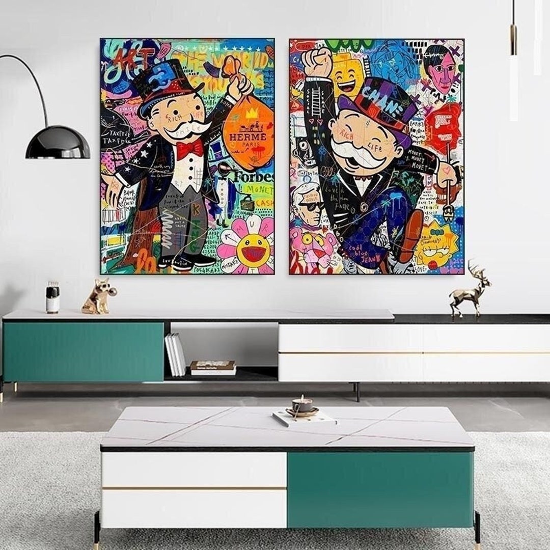 Motivation Wall Art Alec Monopoly Canvas Money Wall Decor - Etsy